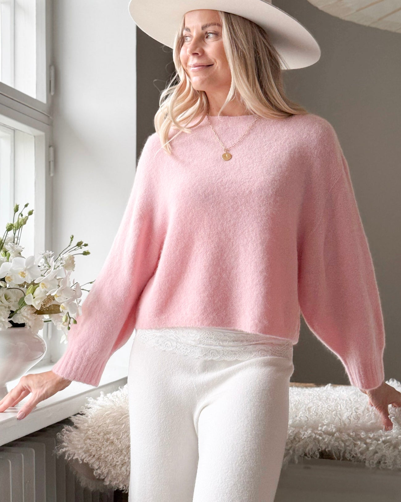 Joanne alpaca jumper, light pink – BYPIAS